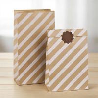 China Lunch Snack Bread Craft Recyclable White Striped Brown SoS  Kraft Paper Self Adhesive Seal Bag for sale