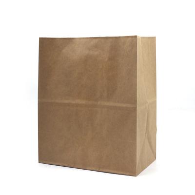 China Food Safe & Eco-Friendly Brown Kraft Paper SOS Square Bottom Bags Large Grocery Bags for sale