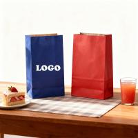 China Food Safe & Eco-Friendly Brown Kraft Paper SOS Square Bottom Bags Large Grocery Bags for sale