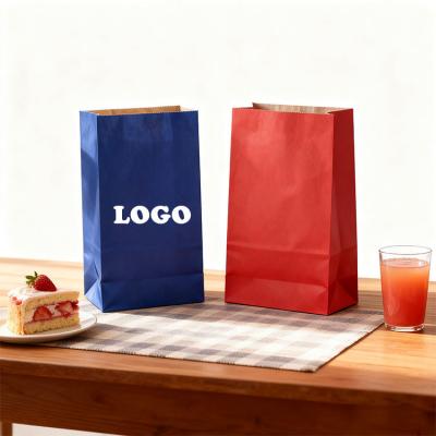 China Food Safe & Eco-Friendly Brown Kraft Paper SOS Square Bottom Bags Large Grocery Bags for sale