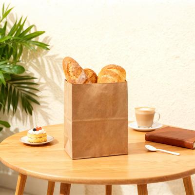 China Custom White Paper Bags Paper Bags Lunch Size 4lb Eco-Friendly SOS Kraft Bag for sale