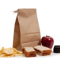 China Eco Bread Snack Popcorn Lunch Recyclable SOS Block Bottom Kraft Promotion Takeaway Paper Bag for sale