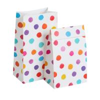 China Custom Diy Gift Party Recyclable Upright Sos Polka Dot White Shopping Bag for sale