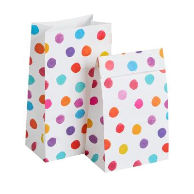 China Custom Diy Gift Party Recyclable Upright Sos Polka Dot White Shopping Bag for sale