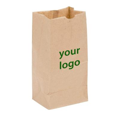 China Biodegradable Eco Coffee Lunch Packaging Recyclable SOS Square Shopping Candy Logo Printed Paper Bags for sale