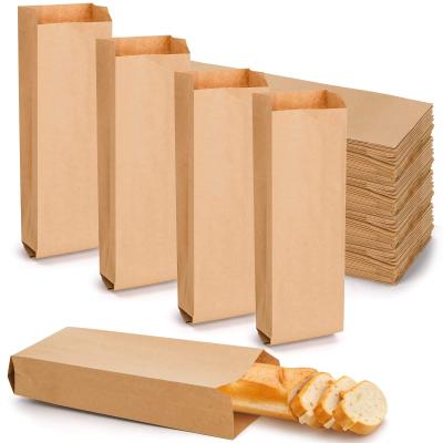 China Disposable Biodegradable Coffee Bean Bakery Customized Color Food Kraft Brown No Handle Sos Take Away Paper Bag for sale