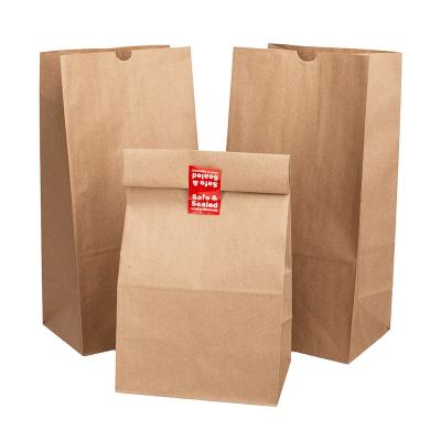 China Environment Friendly Wholesale Small Food Bread Square Bottom Kraft SoS Paper Bag With Your Own Logo Food Paper Bag for sale