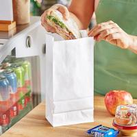 China SOS Flat Customized Logo Fast Food Takeout Bag Kraft Paper Bag Sandwich Bread Packaging BAGS for sale