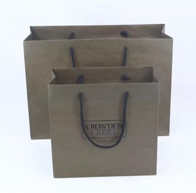 China J-cut White Kraft Paper Shopping Paper Bag for sale