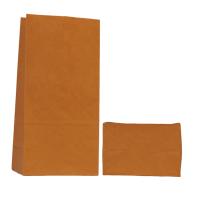 China Customized Brown White SOS Biodegradable Kraft Paper Square Bottom Bag With Your Own Logo for sale