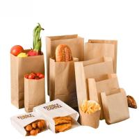 China Custom Wholesale Printing Food Takeaway Packaging Small Black White Brown Kraft Paper Bag with Your Own logo for sale