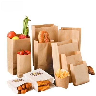 China Custom Wholesale Printing Food Takeaway Packaging Small Black White Brown Kraft Paper Bag with Your Own logo for sale
