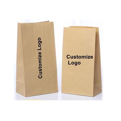 China Natural SOS Square Bottom Kraft Paper Bag Printed Logo Sleeve Square Bottom for sale