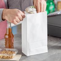 China Custom Eco-Friendly White Kraft Paper Sos Bag For Restaurant Takeaway Fast Food And Coffee Takeout Food Grade Carry Friendly for sale