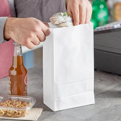 China Custom Eco-Friendly White Kraft Paper Sos Bag For Restaurant Takeaway Fast Food And Coffee Takeout Food Grade Carry Friendly for sale