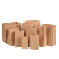 China SOS Eco-Friendly Biodegradable Kraft Paper Bag Custom Brown Paper Packaging For Food Snacks For Sushi Handle Custom Logo Options for sale
