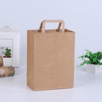 China Custom Eco Tasche Bolsa Papel Sac En Papier Papierowa Torba Brown Kraft Paper Craft Gift Bag With Flat Handle for sale