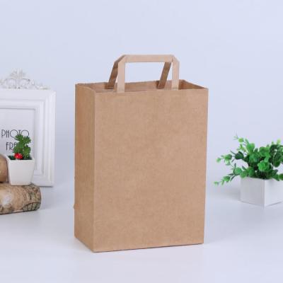 China Custom Eco Tasche Bolsa Papel Sac En Papier Papierowa Torba Brown Kraft Paper Craft Gift Bag With Flat Handle for sale