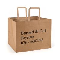 China Flat Rope Kraft Paper Thickened Shopping Handbag With Printed Logo Gift Bag Biodegradable Environmentally Friendly Packaging Bag for sale