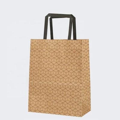 China Eco-Friendly Customized Logo Kraft Paper Gift Bags Brown Paper Bags Specialty With Flat Handles Bag for sale