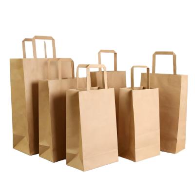 China Eco-Friendly Durable Brown Kraft Paper Recycled Paper Bags With Cotton Handle for sale