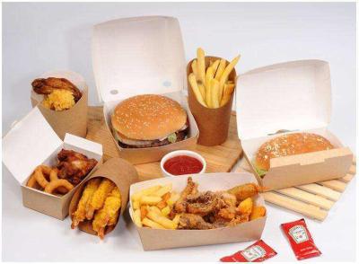 China Custom LOGO Recyclable Kraft Paper Hamburger Packaging Box Cheap Burger Box for sale