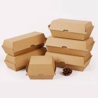 China Custom Disposable Food Container Burger Box with logo Fried Chicken Hamburger Take Away Paper Box for sale