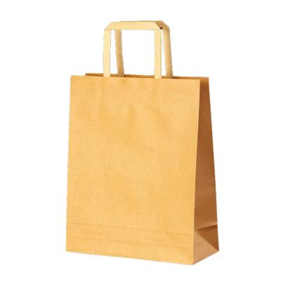 China Custom Logo Kraft Paper Bags With Flat Bottom And Strong Handles Customizable Sizes Packing Recyclable Shopping Bags for sale