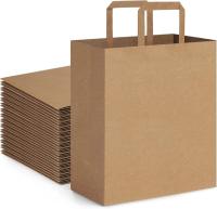 China Kraft Paper Bag With Flat Handle Shopping Takeaway Bag For Takeaway Retail Recycled Gift Bag for sale