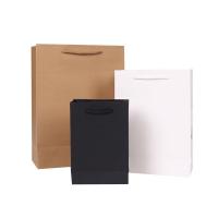 China Custom Black And White Card Stock Carry-Type Gift Bag Simple Clothing Shopping Bag Multi-Purpose for sale
