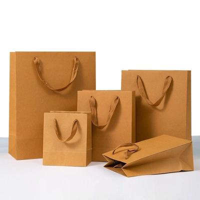 China Commercial Supermarket Shopping Bag Clothing Store Jewelry Store Kraft Paper Gift Bag Handbag Custom Printed Logo Handmade for sale