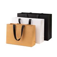 China Luxury Pink Square Paper Gift Bags With Ribbon Handles Custom Logo For Skin Care Shampoo Mascara Lipstick Blush Packaging for sale