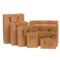 China White And Brown Kraft Paper Bags With Handles Kraft Paper Bags for sale