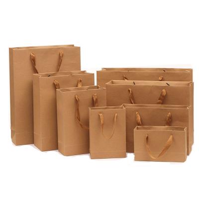 China White And Brown Kraft Paper Bags With Handles Kraft Paper Bags for sale