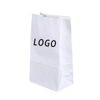 China Bakery Convenient Eco-Friendly Customized Logo Without Tote Kraft Paper Bag for sale