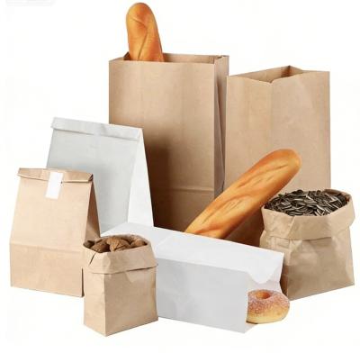 China Brown Kraft Paper Bag Bread Paper Packaging Bag Fast Food Take Away Shopping Bag for sale