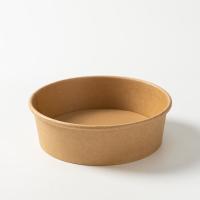 China Customizable Eco-Friendly Kraft Paper Salad Bowl With Lid Disposable Takeaway Bowl Packaged In Carton for sale