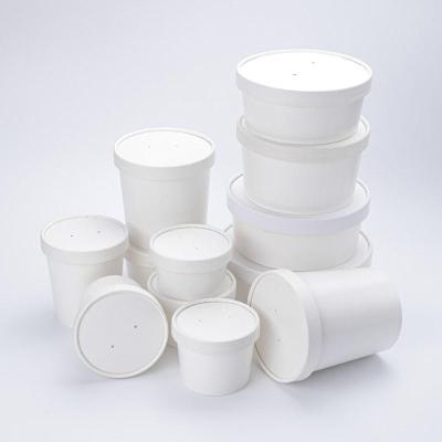 China Custom Printed Eco-Friendly Disposable Kraft Paper Bowl Soup Cup Take Away Food Packaging Container for sale