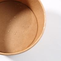 China Kraft Paper Salad Bowls With Clear Lids Disposable Round Shape Kraft Food Containers Suit For Gatherings And Parties. for sale
