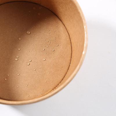 China Kraft Paper Salad Bowls With Clear Lids Disposable Round Shape Kraft Food Containers Suit For Gatherings And Parties. for sale
