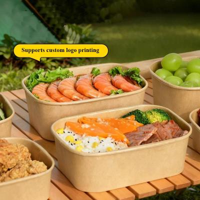 China Eco Friendly Disposable Kraft Paper Salad Bowl Brown Food Grade Container for sale