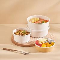 China Eco Friendly Disposable Kraft Paper Salad Bowl Brown Food Grade Container for sale