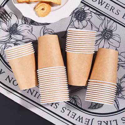 China Disposable Brown Kraft Paper Cups For Hot Cold Beverages Parties Travel  Events-Biodegradable  Waterproof for sale