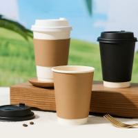 China Custom High Quality Print Personalized Disposable Takeaway Espresso Hot Drink Paper Coffee Disposable Cups With Lids for sale