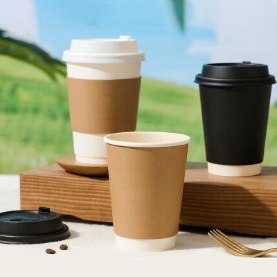 China Custom High Quality Print Personalized Disposable Takeaway Espresso Hot Drink Paper Coffee Disposable Cups With Lids for sale