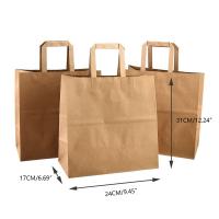 China Luxurious Customized Design White and Yellow Kraft Paper Bag with High Quality Baking Bread Snack Food Takeaway Packaging for sale