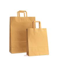 China Custom Recycled Kraft Paper Bag With Flat Handle For Shopping  Fast Food Restaurants  Bakery Takeouts Bag Packaging for sale