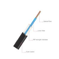 China 12 Fiber Indoor Flat Drop Cable Multimode OM3 50/125μm LSZH Black 6.5×8.5mm for sale