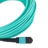 China 12 Fiber OM3 MTP to LC Simplex Fiber Optic Trunk Cable 3.0mm LSZH 1m for Data Center Applications for sale