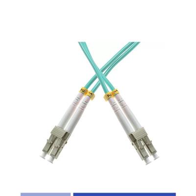China OM3 Multimode LC UPC Duplex Fiber Patch Cord LSZH 3m 2.0mm for 10G Ethernet 300m Transmission for sale